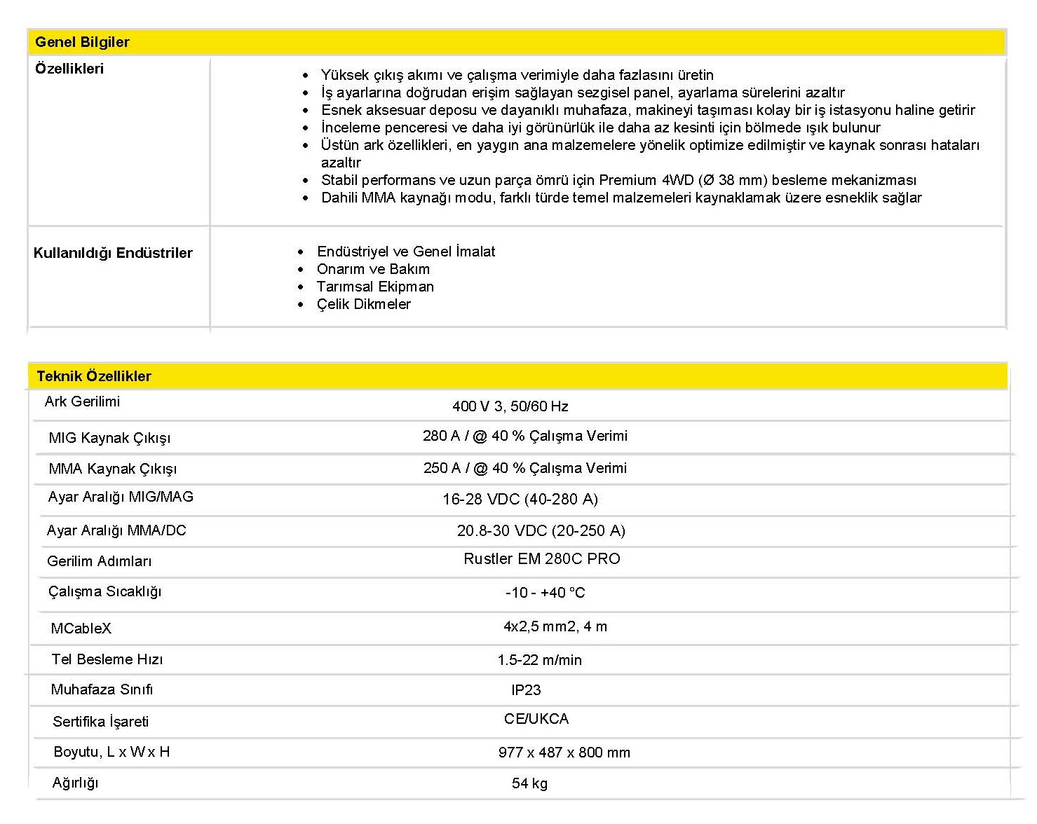 RUSTLER EM 280C PRO | ÖZMETAL SAN